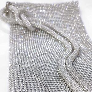 TIAMID Handbag luxury Rhinestone Hobo Bag for Women Evening Purse Silver Diamond Purses Prom bags out of Club (Silver)