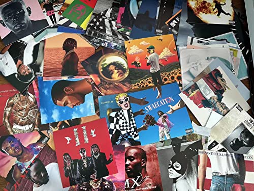 LAPNOXX 100 Pcs Album Cover Poster Aesthetic Pictures Wall Collage Kit, 5x5 inch Aesthetic Room Decor, Album Cover Posters Collage Kit for Bedroom Decor, VSCO Room, Photo Wall, Album Cover Art Posters