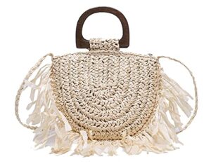 straw bag for women handmade woven crossbody bags cute straw shoulder bag beach hobo handbag travel vacation bag