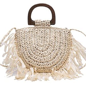 Straw Bag for Women Handmade Woven Crossbody Bags Cute Straw Shoulder Bag Beach Hobo Handbag Travel Vacation Bag