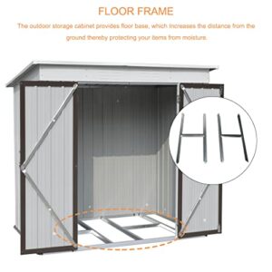 6' x 4' Outdoor Storage Shed, Metal Garden Shed, Backyard Storage Shed with Double Lockable Doors,can be Used as Bike shed, Trash can shed, Tool shed,pet shed,Coffee