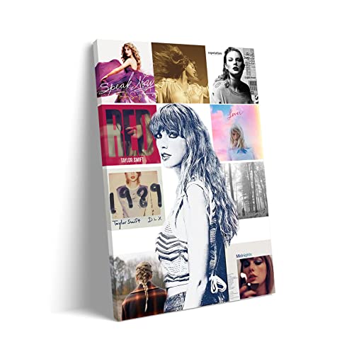 2023 Country Pop Female Singer Taylors Poster Music Album Collection Poster Wall Art Room Aesthetic Decoration (12×18 inch,Canvas roll)