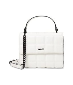 dkny queenie top-handle crossbody white/black one size