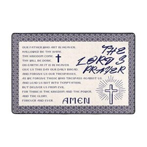 vivacite prayer mat christian gifts for women men faith religious spiritual gifts for women prayer rug with bible verse christian decor area rug for pray scripture the lord’s prayer, 36″x24″