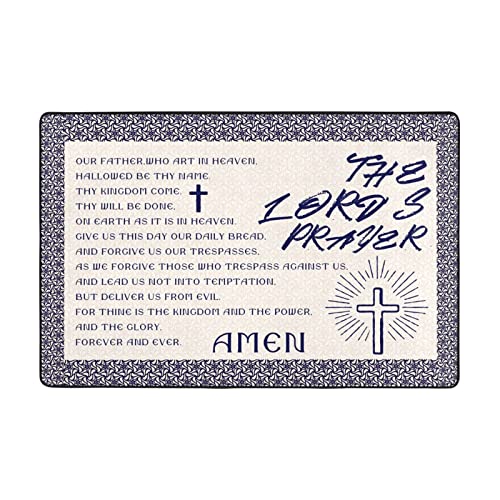 Vivacite Prayer Mat Christian Gifts for Women Men Faith Religious Spiritual Gifts for Women Prayer Rug with Bible Verse Christian Decor Area Rug for Pray Scripture The Lord's Prayer, 36"X24"