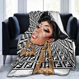 nicki rapper singer minaj band throw blanket soft cozy flannel blankets decor for bed couch living room travel outdoor 80″x60″