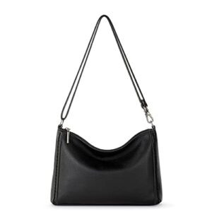 the sak lumi crossbody in leather, convertible crossbody, black