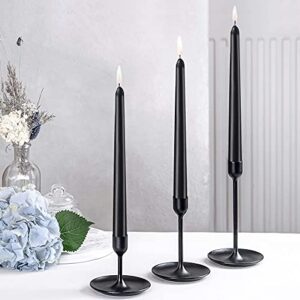 10 Inch Taper Candles - 4 Pack Unscented Dripless & Smokeless Home Décor - Perfect for Dinner, Party, Wedding, Halloween, & Churches & Votive Candles.(9.9, Black)