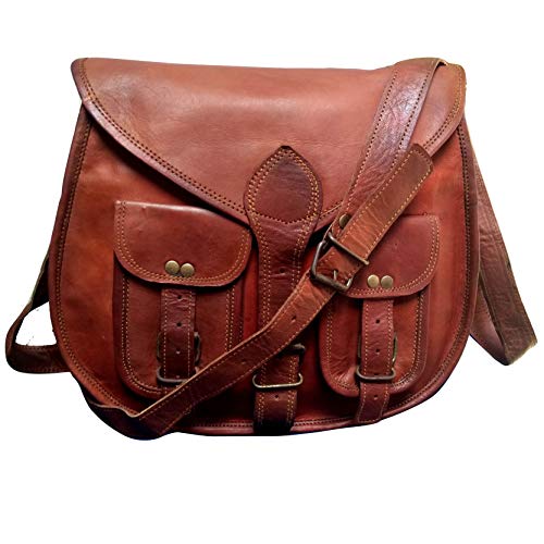 Shy Shy Let's Touch The Sky 10X13 Inch Leather crossbody bags Purse Women Shoulder Bag Satchel Ladies Tote Saddle Travel Purse full grain Leather (Tan Brown)