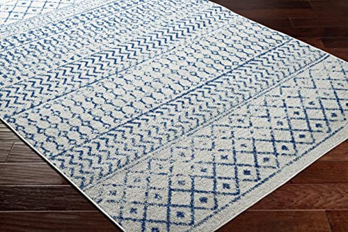 Artistic Weavers Chester Boho Moroccan Area Rug, 7'10" x 11', Cream/Royal Blue