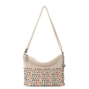 the sak lumi hand-crochet 3-in-1 crossbody, ecru multi beads