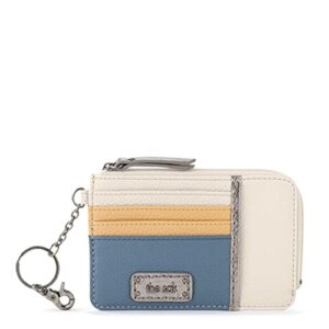 the sak women’s iris card wallet in leather, coastal block, one size