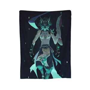 Genshin Impact Xiao Game Anime Blanket Flannel Fleece Warm Soft Throw Blanket for Couch Sofa Bed Living Room50 X40