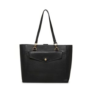 anne klein womens anne klein w/ large tote w pouch, black/black/ milk choc-drk choc, one size us