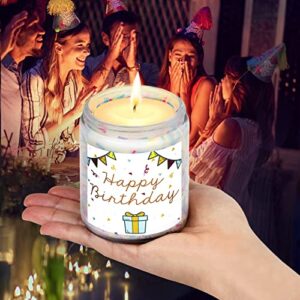 Happy Birthday Candle,Vanilla Birthday Cake Candle with Rainbow Sprinkle,Birthday Gifts for Women,Her,Friends