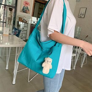 Fashion Large Size Canvas Shoulder Bag Hobo Crossbody Handbag Casual Tote for Women Girl (Green)