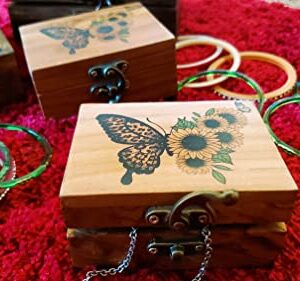 Sunflower Butterfly Trinket Box Small Jewelry Keepsake Box | Earrings Necklace Storage Box for Girls Women | Gift Idea Valentine's Day, Birthday Christmas, Weddings, Animals Ornaments for Home Décor