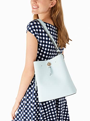 Kate Spade NY Marti Large Leather Bucket Bag Purse in Blue Glow