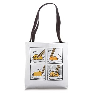 funny boink egg yolk please stop cute lazy sleepy egg food tote bag