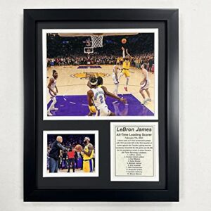 legends never die, inc. lebron james | all-time scoring leader | 12″x15″ framed photo collage