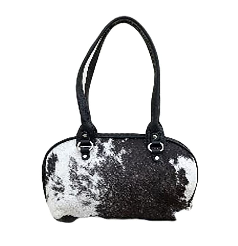 Tote Bag For Women Cowhide Leather Handbag Purse Bag Shoulder Bag Real Cowhide Tricolor Black Brown And White Leather Hair On Bag For Women By Shikhaart