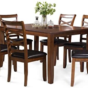 Dining Table Set for 6, Kitchen & Dining Room Sets, Rubber Solid Wood, 60''L × 36" W