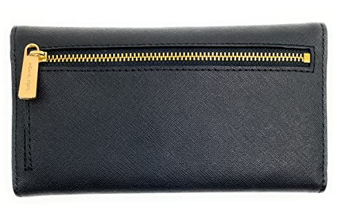 Michael Kors Women's Jet Set Travel Large Trifold Wallet (Black/Gold)