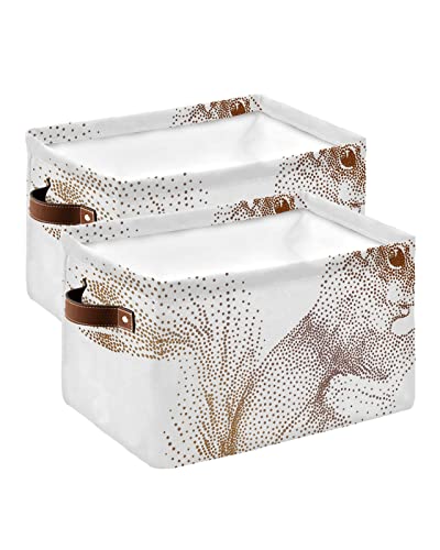 Storage Bins Squirrel Hold Pinecone Storage Box Foldable Storage Basket for Shelves Storage Cubes Bin for Organizing Closet Nursery Toy Organizers with Handles