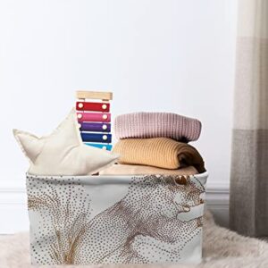 Storage Bins Squirrel Hold Pinecone Storage Box Foldable Storage Basket for Shelves Storage Cubes Bin for Organizing Closet Nursery Toy Organizers with Handles