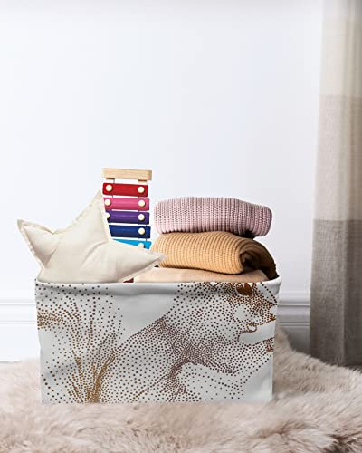 Storage Bins Squirrel Hold Pinecone Storage Box Foldable Storage Basket for Shelves Storage Cubes Bin for Organizing Closet Nursery Toy Organizers with Handles