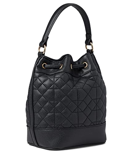 Anne Klein Womens Anne Klein quilted bucket crossbody, Black, One Size US