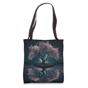 tree of life – cherry blossom tote bag