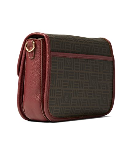 Anne Klein Womens Anne Klein horsebit flap crossbody, Milk Choc-dk Choc Print W/ Rhubarb, One Size US