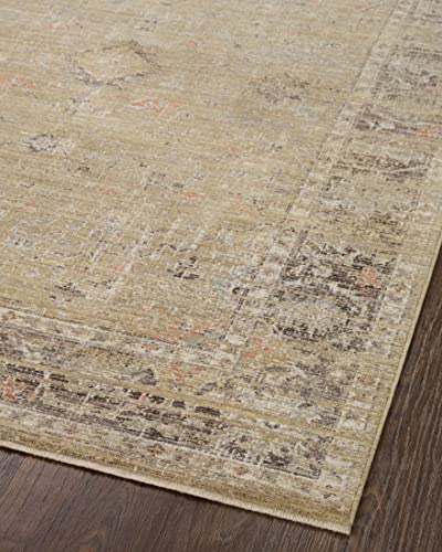 Magnolia Home by Joanna Gaines x Loloi Millie Collection MIE-03 Gold / Charcoal 2'-3" x 3'-10" Accent Rug