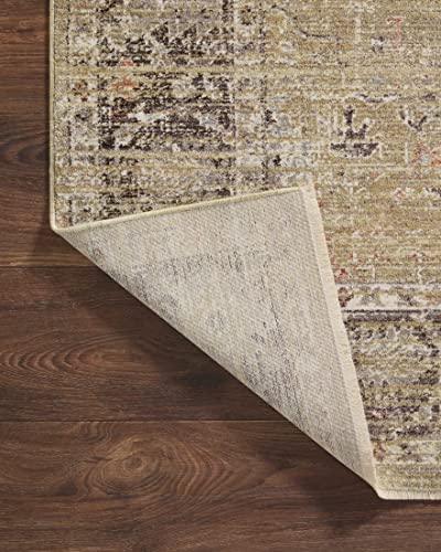 Magnolia Home by Joanna Gaines x Loloi Millie Collection MIE-03 Gold / Charcoal 2'-3" x 3'-10" Accent Rug