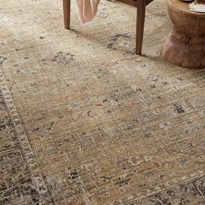 Magnolia Home by Joanna Gaines x Loloi Millie Collection MIE-03 Gold / Charcoal 2'-3" x 3'-10" Accent Rug