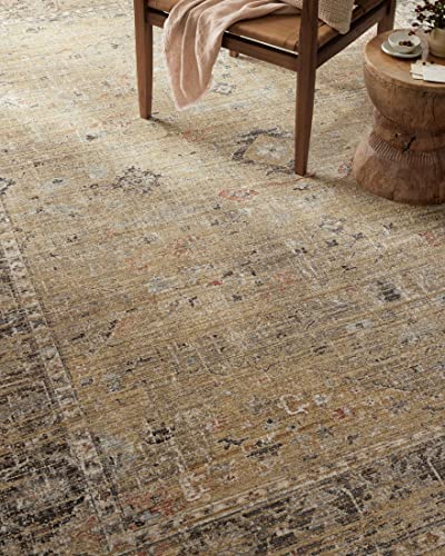 Magnolia Home by Joanna Gaines x Loloi Millie Collection MIE-03 Gold / Charcoal 2'-3" x 3'-10" Accent Rug