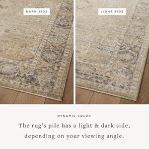 Magnolia Home by Joanna Gaines x Loloi Millie Collection MIE-03 Gold / Charcoal 2'-3" x 3'-10" Accent Rug