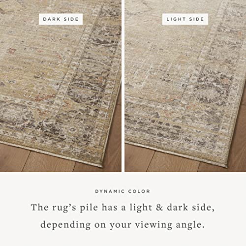 Magnolia Home by Joanna Gaines x Loloi Millie Collection MIE-03 Gold / Charcoal 2'-3" x 3'-10" Accent Rug