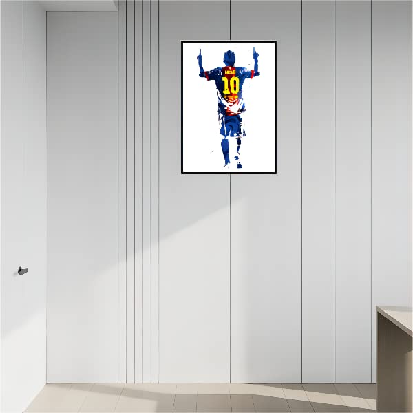 Lionel Messi Poster Decorative Canvas Wall Art Living Room Soccer poster Messi posters for boys bedroom Victory Pose Frameless Canvas 16x24 inches (40x60cm)