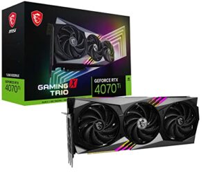 msi gaming geforce rtx 4070 ti 12gb gdrr6x 192-bit hdmi/dp nvlink tri-frozr 3 ada lovelace architecture graphics card (rtx 4070 ti gaming x trio 12g)