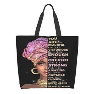 IHDABGDM african girl tote bag shopping bag shoulder bag black african girl magic shoulder bag shopping, work, groceries, gym