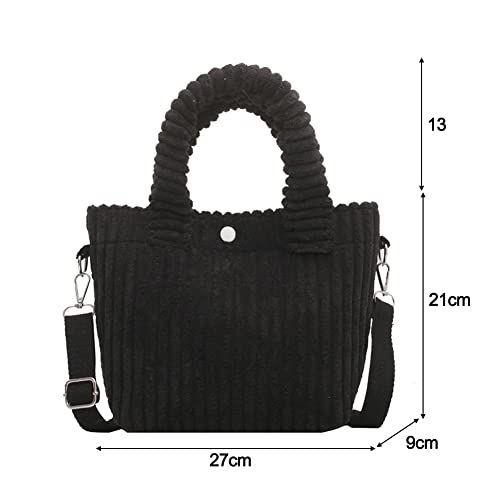 Mini Corduroy Tote Bag for Women Handbag Purse Fashion Top Handle Satchel Purse Crossbody Bag