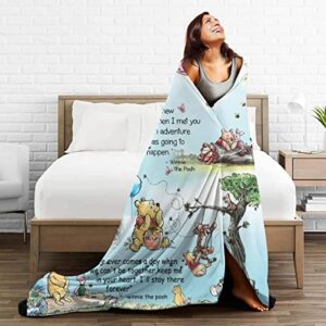 Cartoon Blanket Flannel Fleece Throw Blankets Super Soft Cozy Warm Plush Bedding for Sofa Living Room Bedroom (Color 2, 50X40Inch)