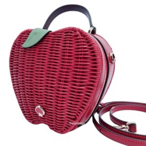 Kate Spade Honeycrisp Apple Red Wicker Basket Crossbody Bag Handbag Novelty