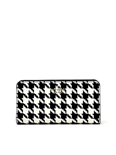 Kate Spade Darcy Large Slim Bifold Wallet Houndstooth in Black Multi