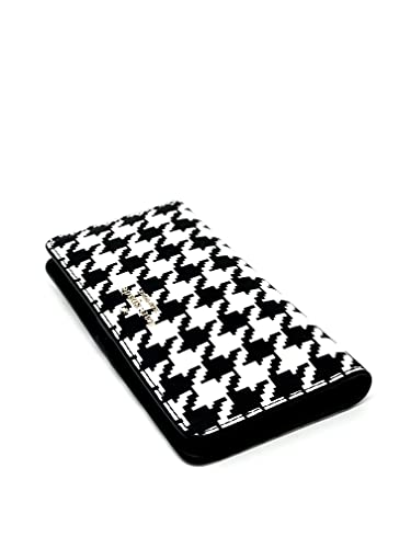 Kate Spade Darcy Large Slim Bifold Wallet Houndstooth in Black Multi