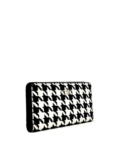 Kate Spade Darcy Large Slim Bifold Wallet Houndstooth in Black Multi