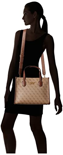 GUESS Silvana Small Tote Latte Logo/Brown PROCESSING PROCESSING