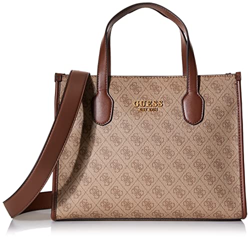 GUESS Silvana Small Tote Latte Logo/Brown PROCESSING PROCESSING